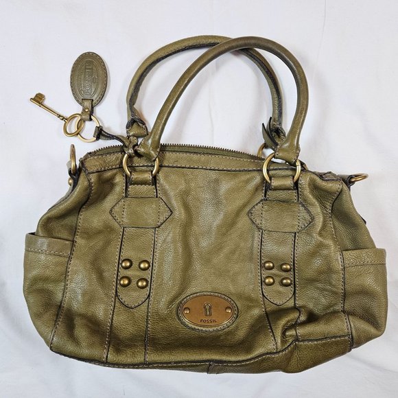 Fossil | Bags | Fossil Long Live Vintage 54 Maddox Green Leather Hobo ...